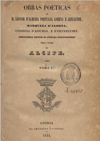 Obras poeticas de D. Leonor d'Almeida Portugal Lorena e Lencastre ...
